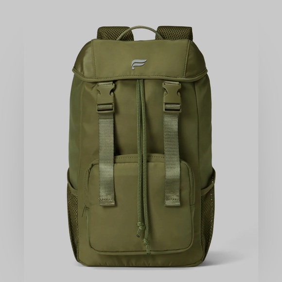 Fabletics | Bags | Nwt Fabletics The Cargo Backpack In Dark Moss Shine ...